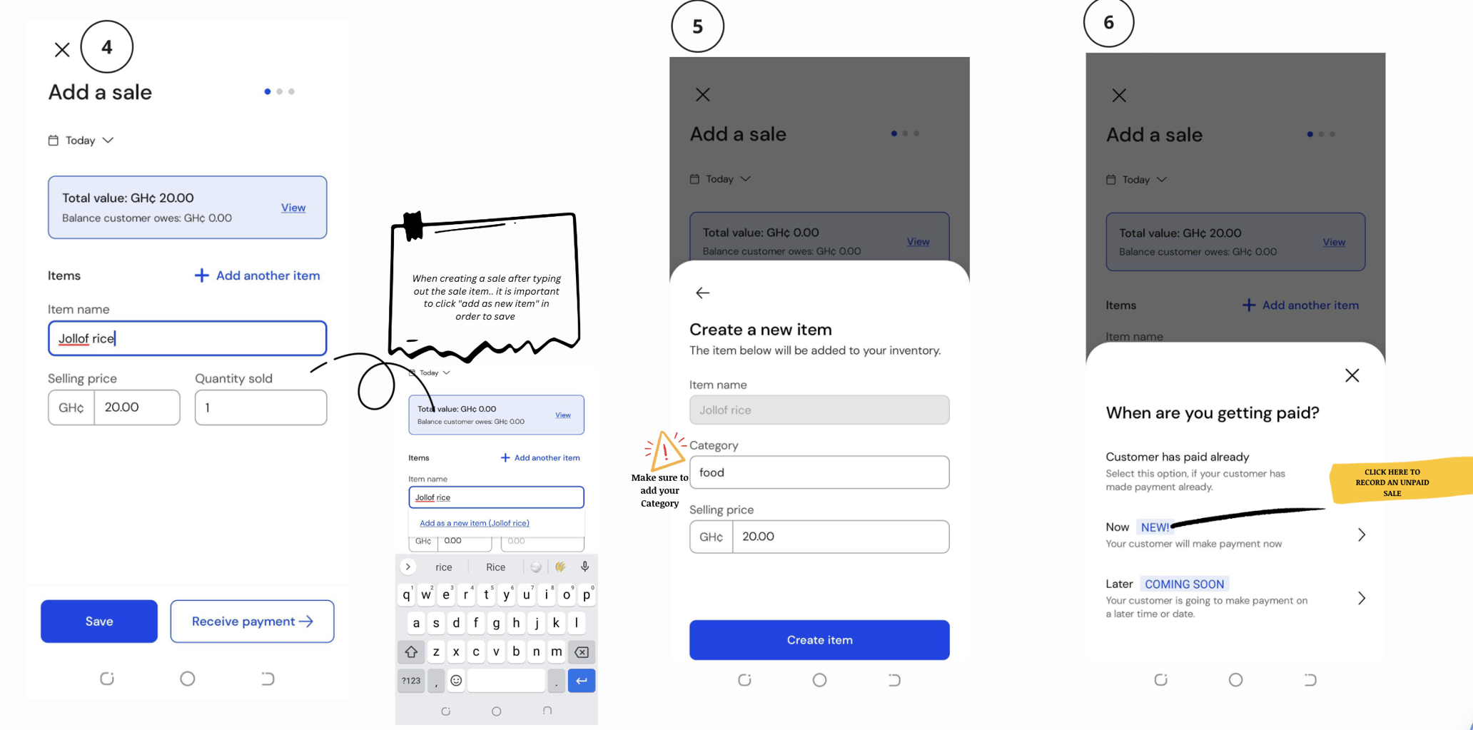 How to Save Unpaid Transactions
