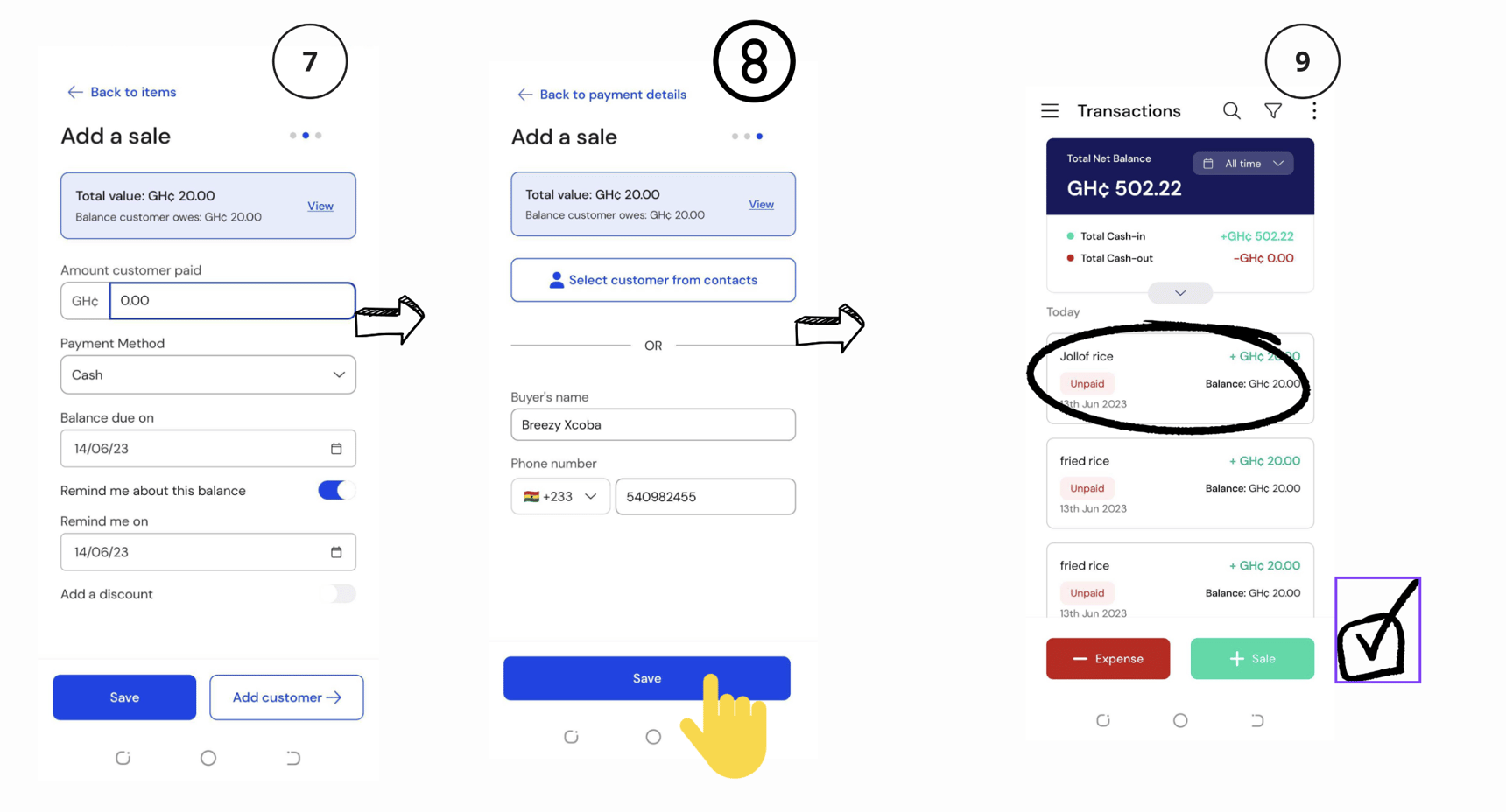 How to Save Unpaid Transactions